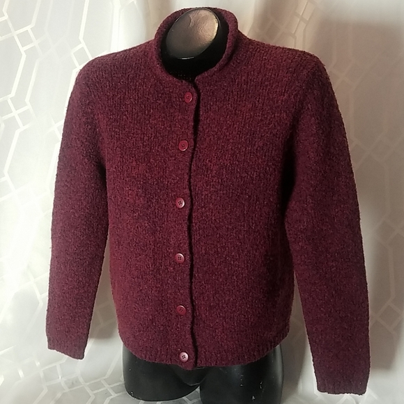 croft & barrow | Sweaters | Croft Barrow Burgundy Wool Blend Cardigan ...
